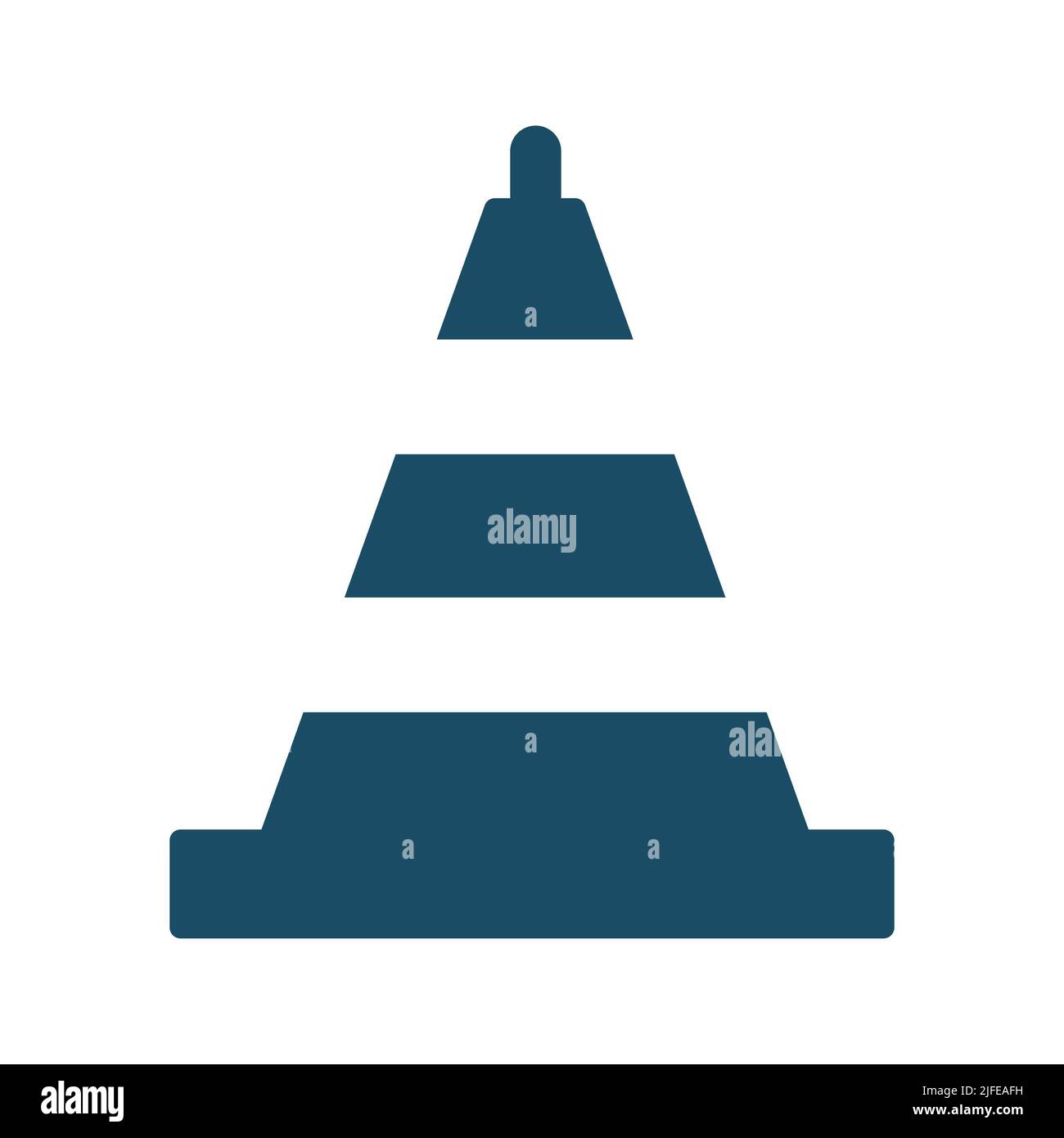 High quality dark blue flat traffic cone icon. Pictogram, icon set ...