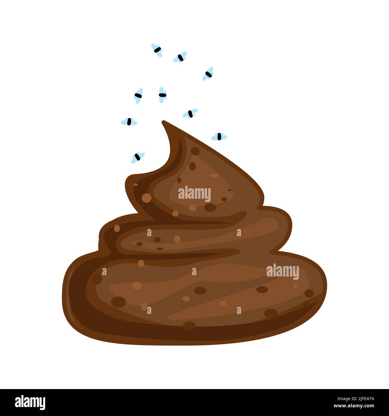 Poop.Shit with flies icon.Bunch of brown dung.Pile of dog crap.Cartoon ...