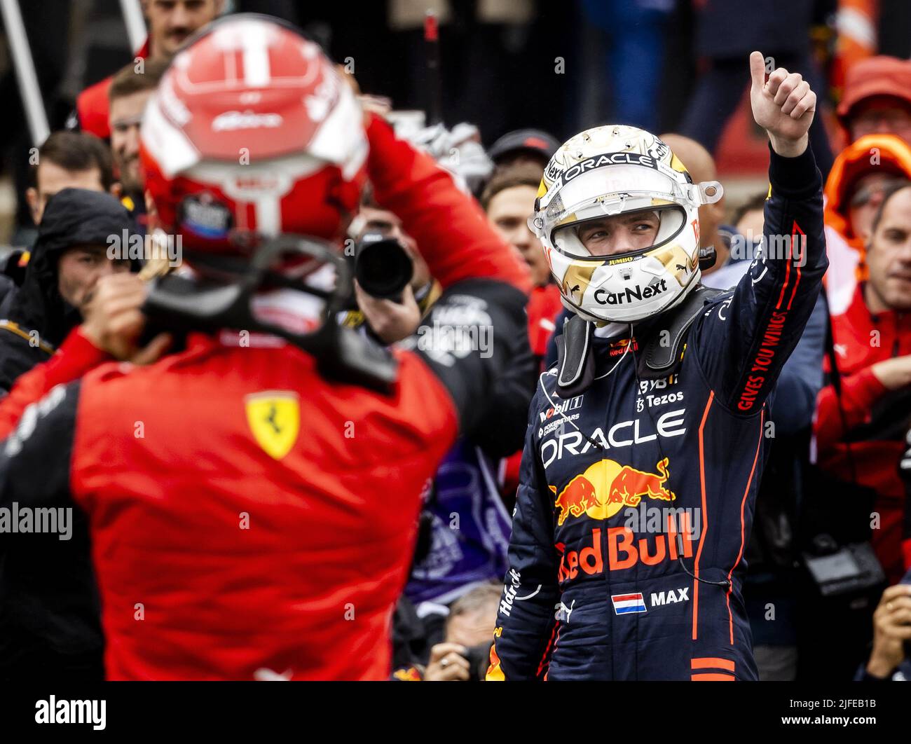 SILVERSTONE - Max Verstappen (Oracle Red Bull Racing) after qualifying ...