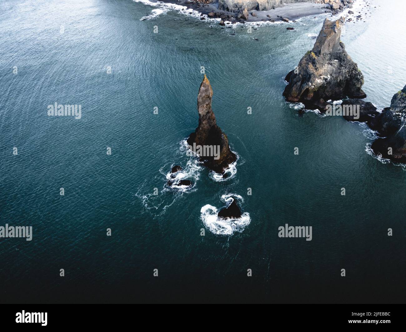 An aerial shot of Playa Maruata rocks in Mexico Stock Photo - Alamy