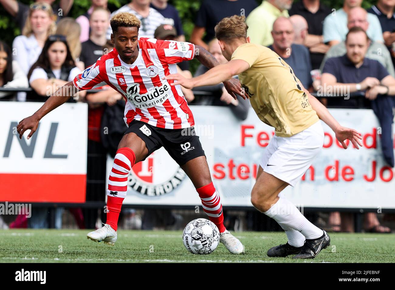 GOUDA, NETHERLANDS - JULY 2: Jason Lokilo of Sparta Rotterdam, Niels ...