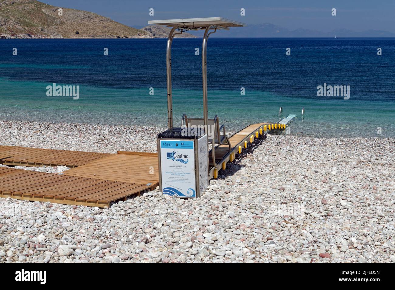 Seatrac mobility aid for swimmers to enter the sea Stock Photo - Alamy