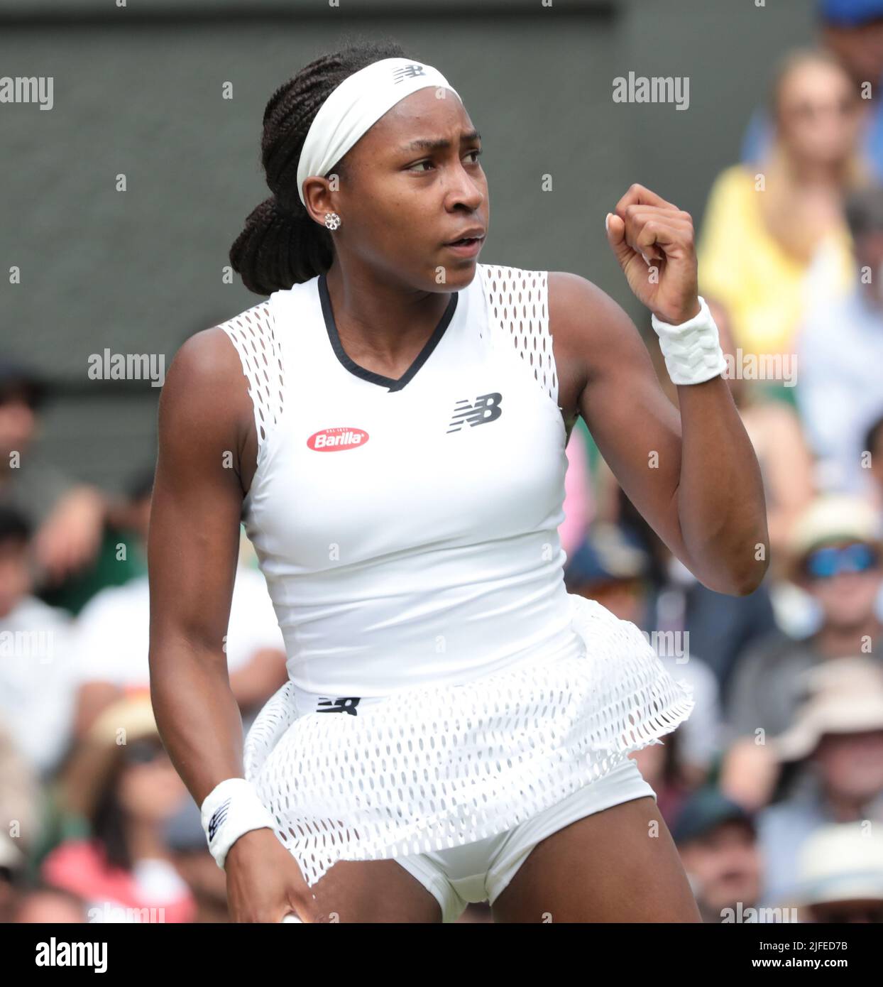 London, UK. 02nd July, 2022. American Coco Gauff in action in her third ...