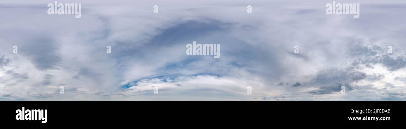 Seamless overcast blue sky hdri panorama 360 degrees angle view with ...