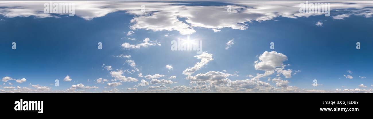 Seamless overcast blue sky hdri panorama 360 degrees angle view with ...