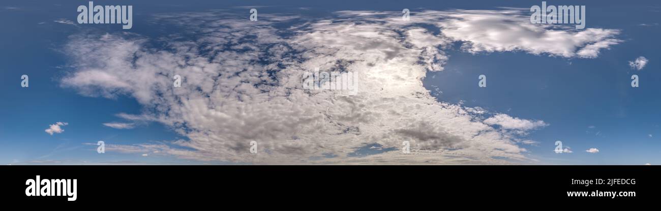 Seamless overcast blue sky hdri panorama 360 degrees angle view with ...