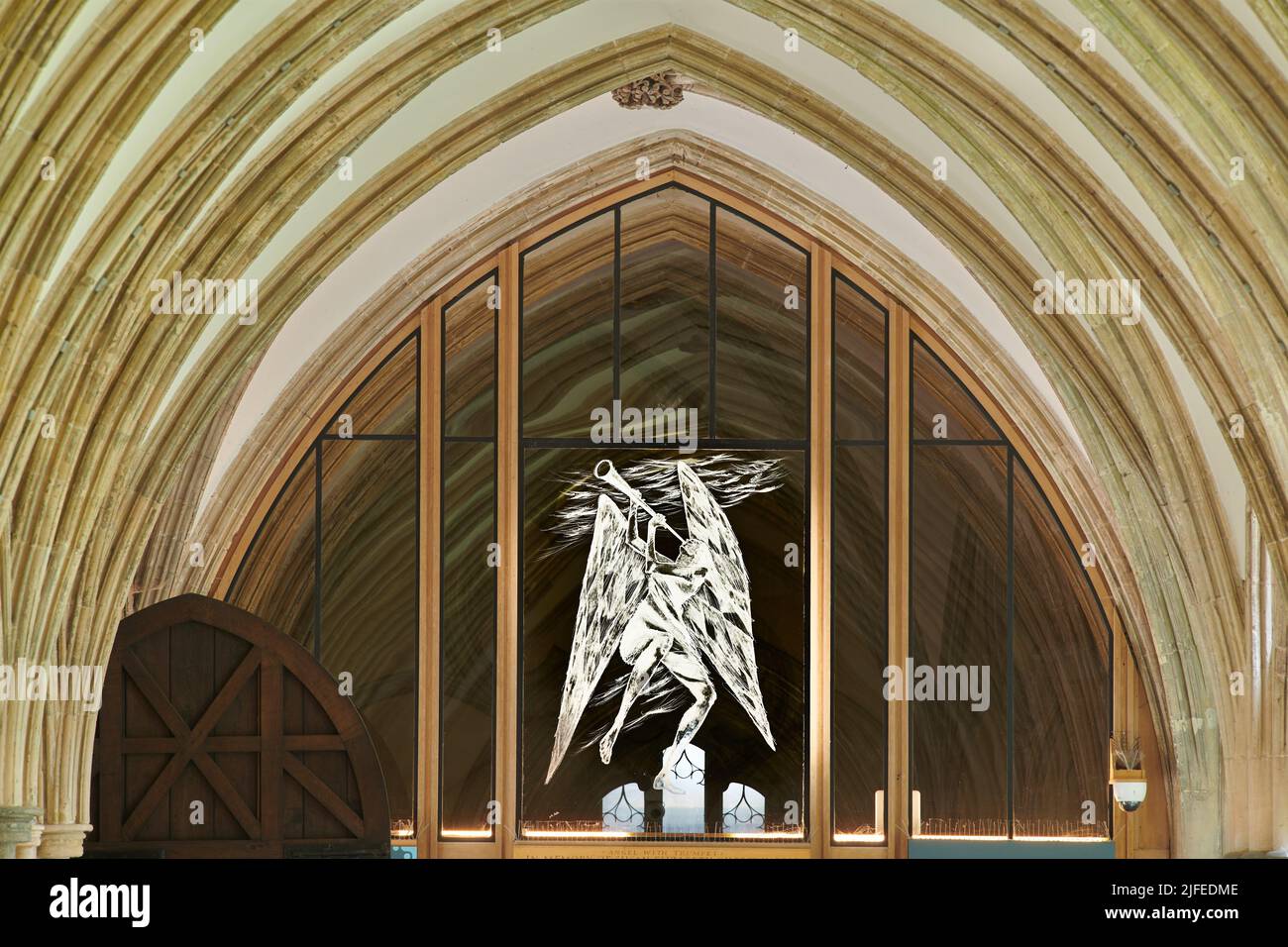 Cloister medieval christian cathedral salisbury england etched g hi-res ...