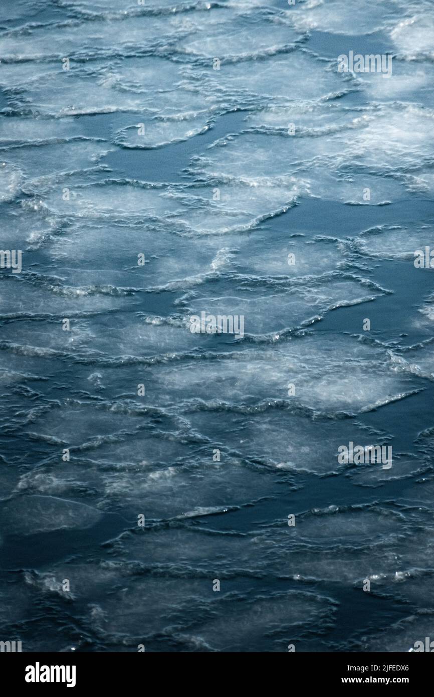 A beautiful view of the surface of cold ocean water with ripples Stock ...