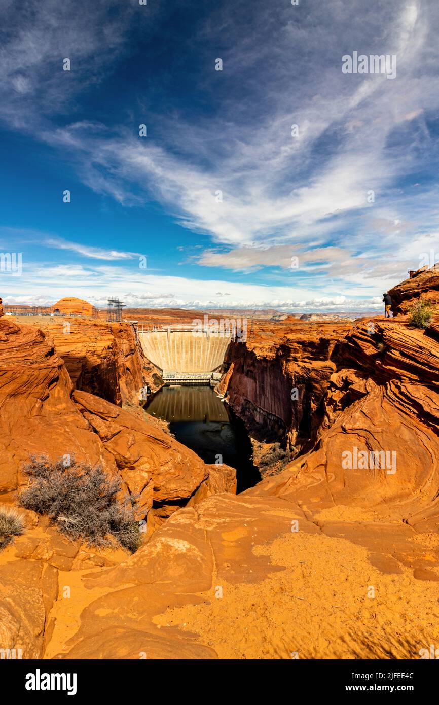 Glenn Canyon Dam lookout and limestone landscape Stock Photo - Alamy