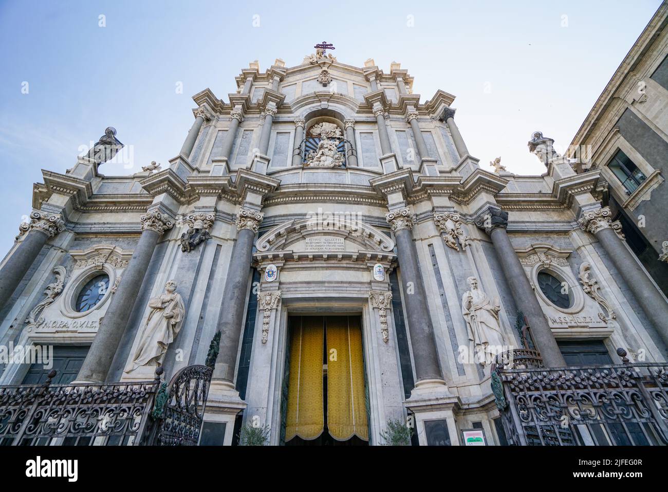 A low angle shot of a landmark with baroque architecture in Piazza ...
