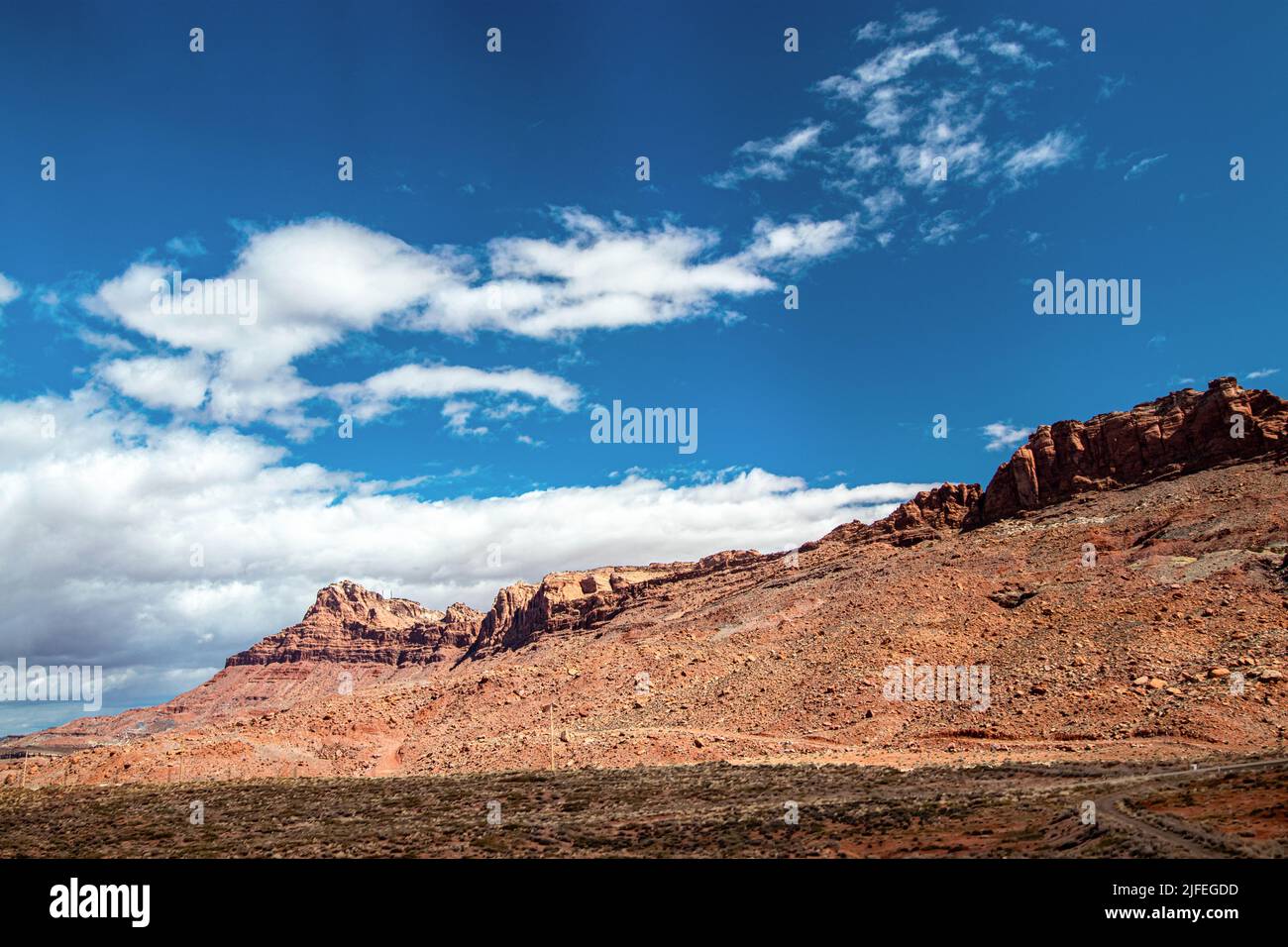 Rugged red rock mountains of the desert landscape, AZ, USA Stock Photo ...