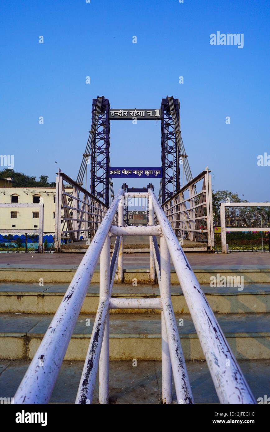 Anand Mohan Mathur Jhula Pul is a public pedestrian suspension bridge ...