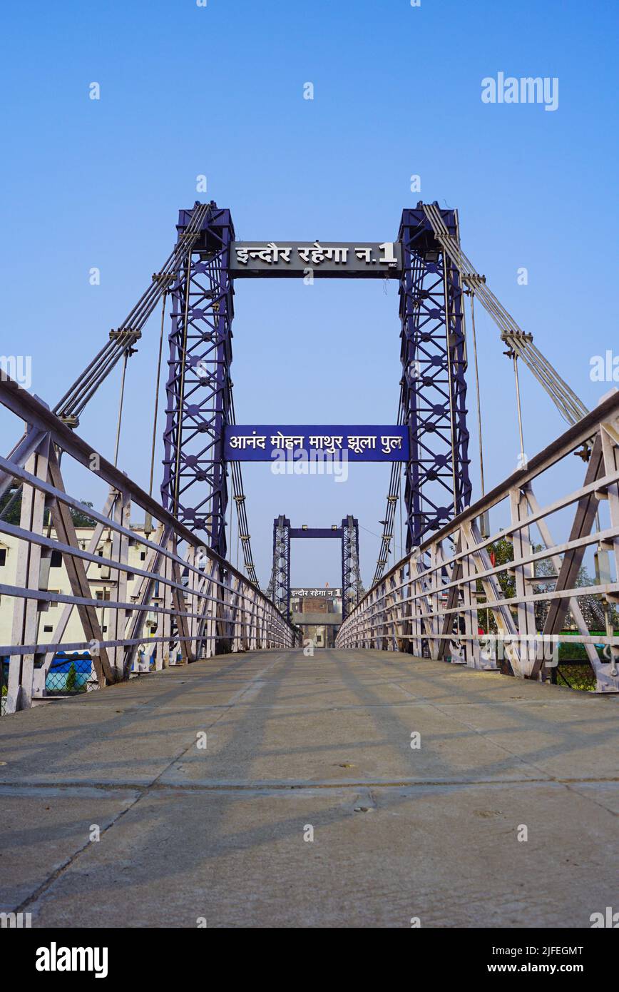 Anand Mohan Mathur Jhula Pul is a public pedestrian suspension bridge ...