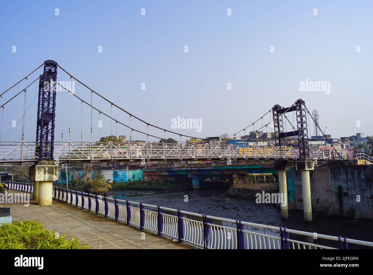 Anand Mohan Mathur Jhula Pul is a public pedestrian suspension bridge ...