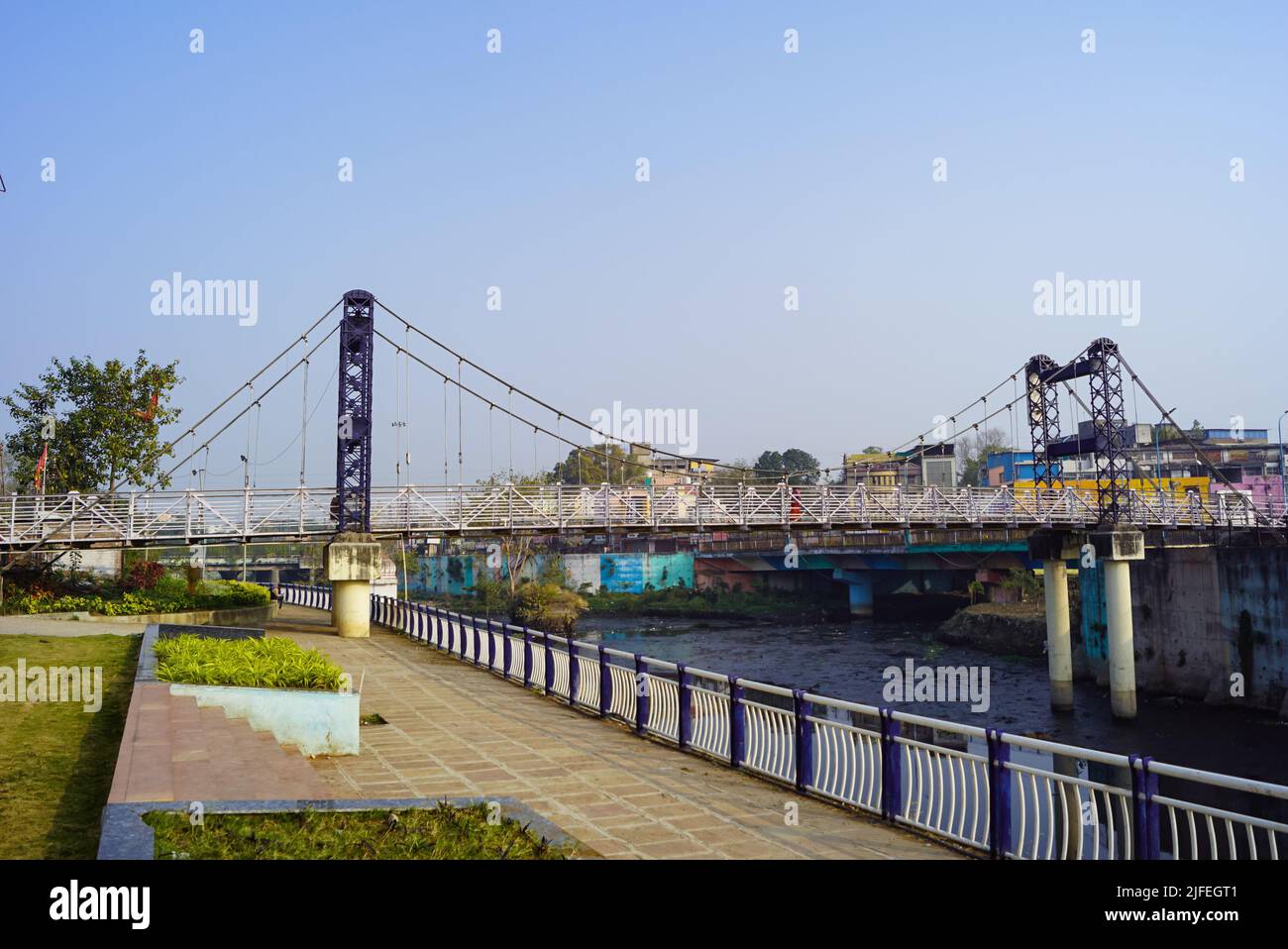 Anand Mohan Mathur Jhula Pul is a public pedestrian suspension bridge ...