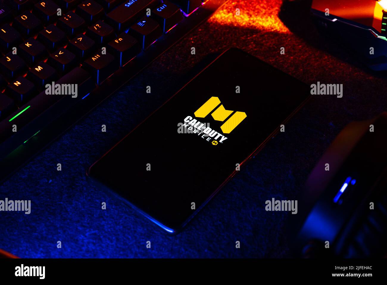 West Bangal, India - April 20, 2022 : Call of Duty on phone screen ...