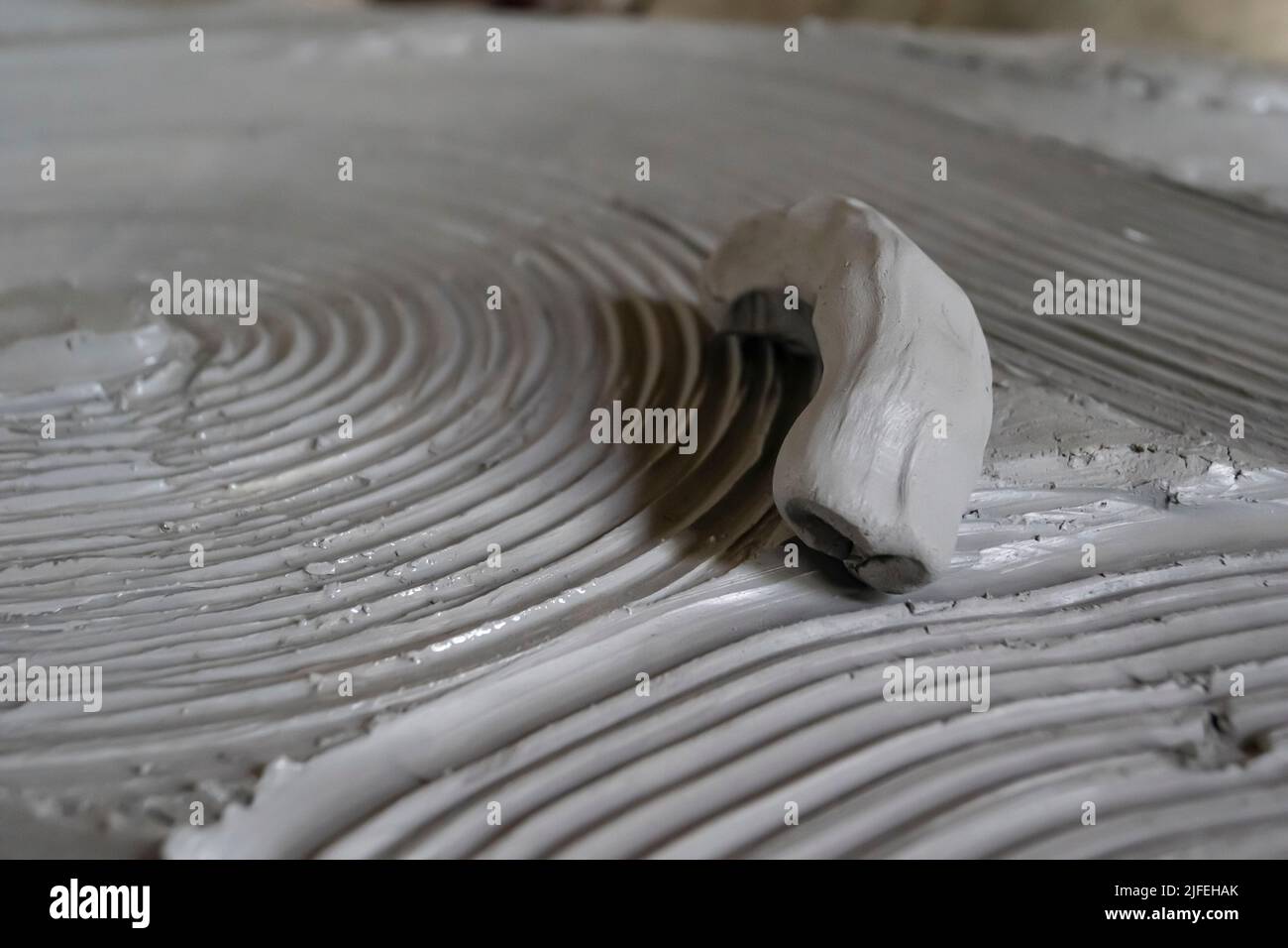 Close up of mashed clay. Clay master moulding. Clay modelling Stock ...