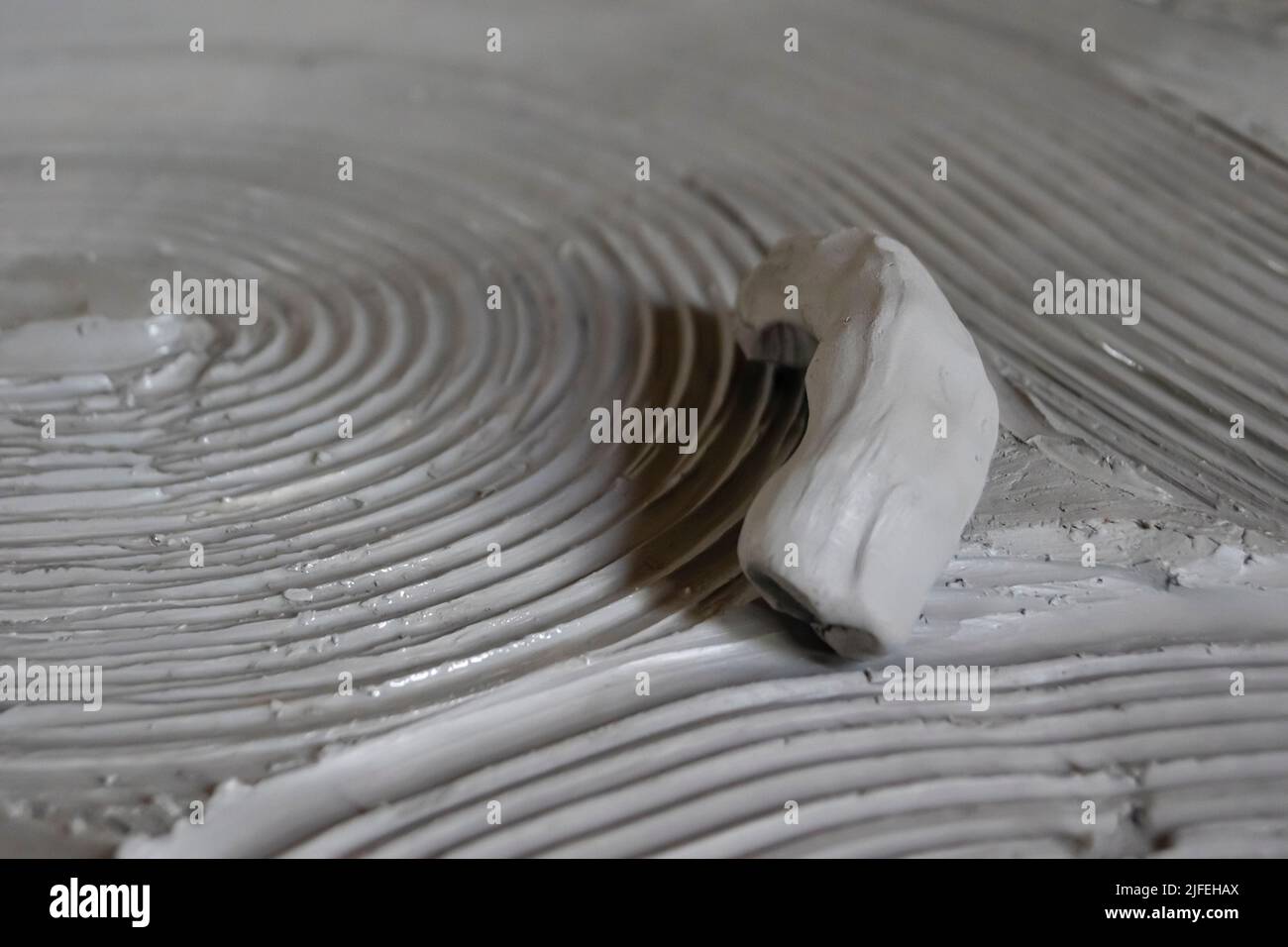 Close up of mashed clay. Clay master moulding. Clay modelling Stock ...