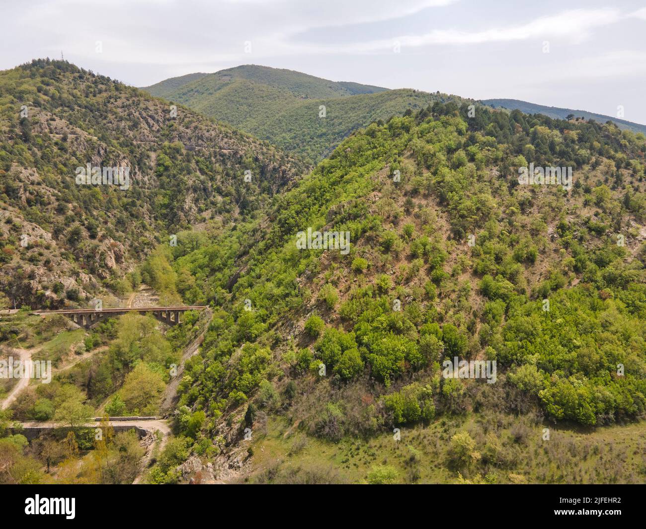 Amazing Aerial view of Struma River passing through the Kresna Gorge ...