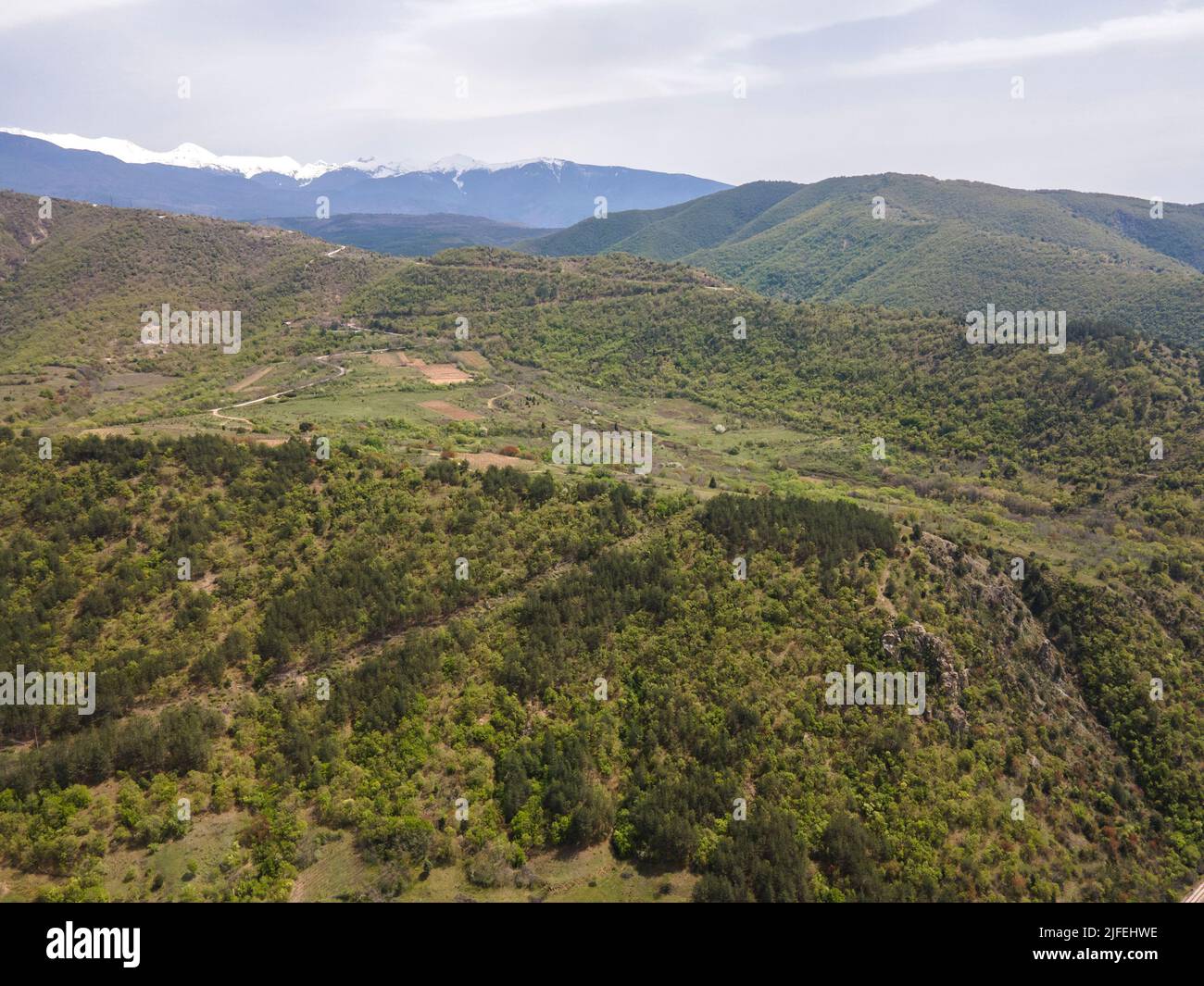 Amazing Aerial view of Struma River passing through the Kresna Gorge ...