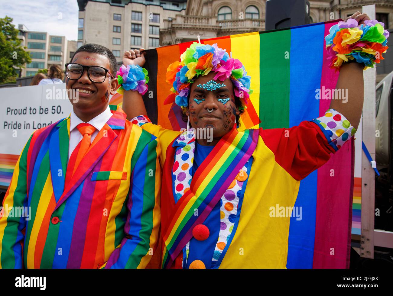 London, UK. 2nd July, 2022. 50th anniversary Pride march. The first ...