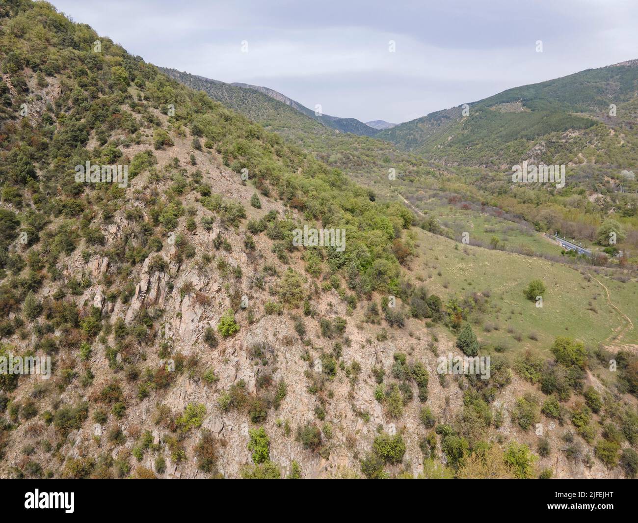 Amazing Aerial view of Struma River passing through the Kresna Gorge ...