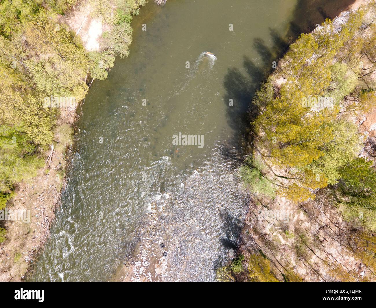 Amazing Aerial view of Struma River passing through the Kresna Gorge ...