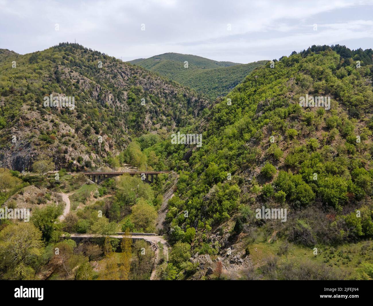 Amazing Aerial view of Struma River passing through the Kresna Gorge ...