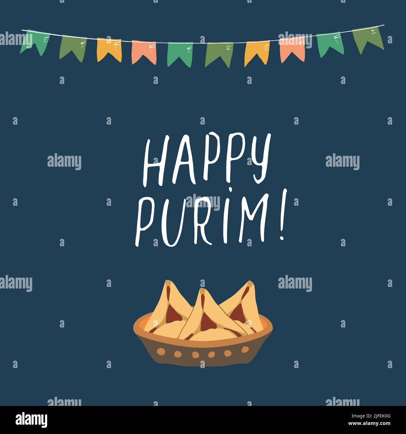 Happy Purim lettering, Jewish holiday and traditional elemets. vector ...