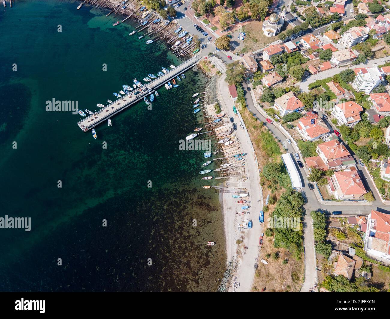 Amazing Aerial view of town of Ahtopol, Burgas Region, Bulgaria Stock ...