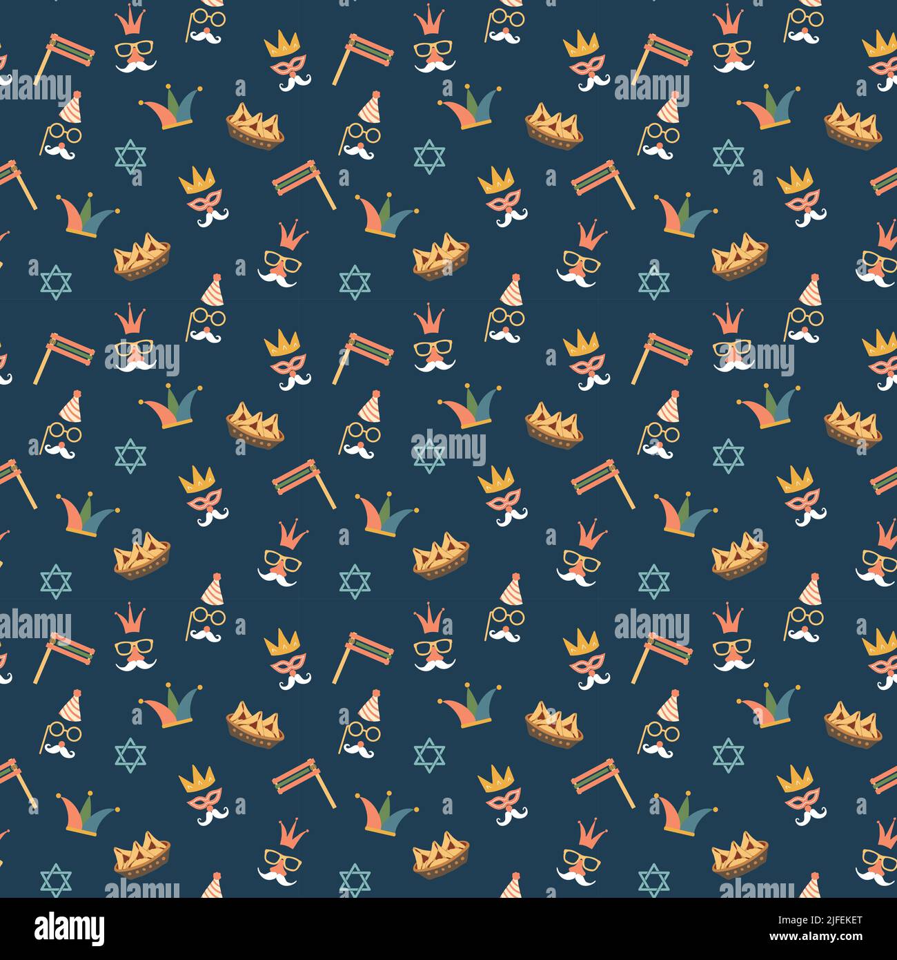 Purim seamless pattern. Traditional Jewish holiday background. vector ...