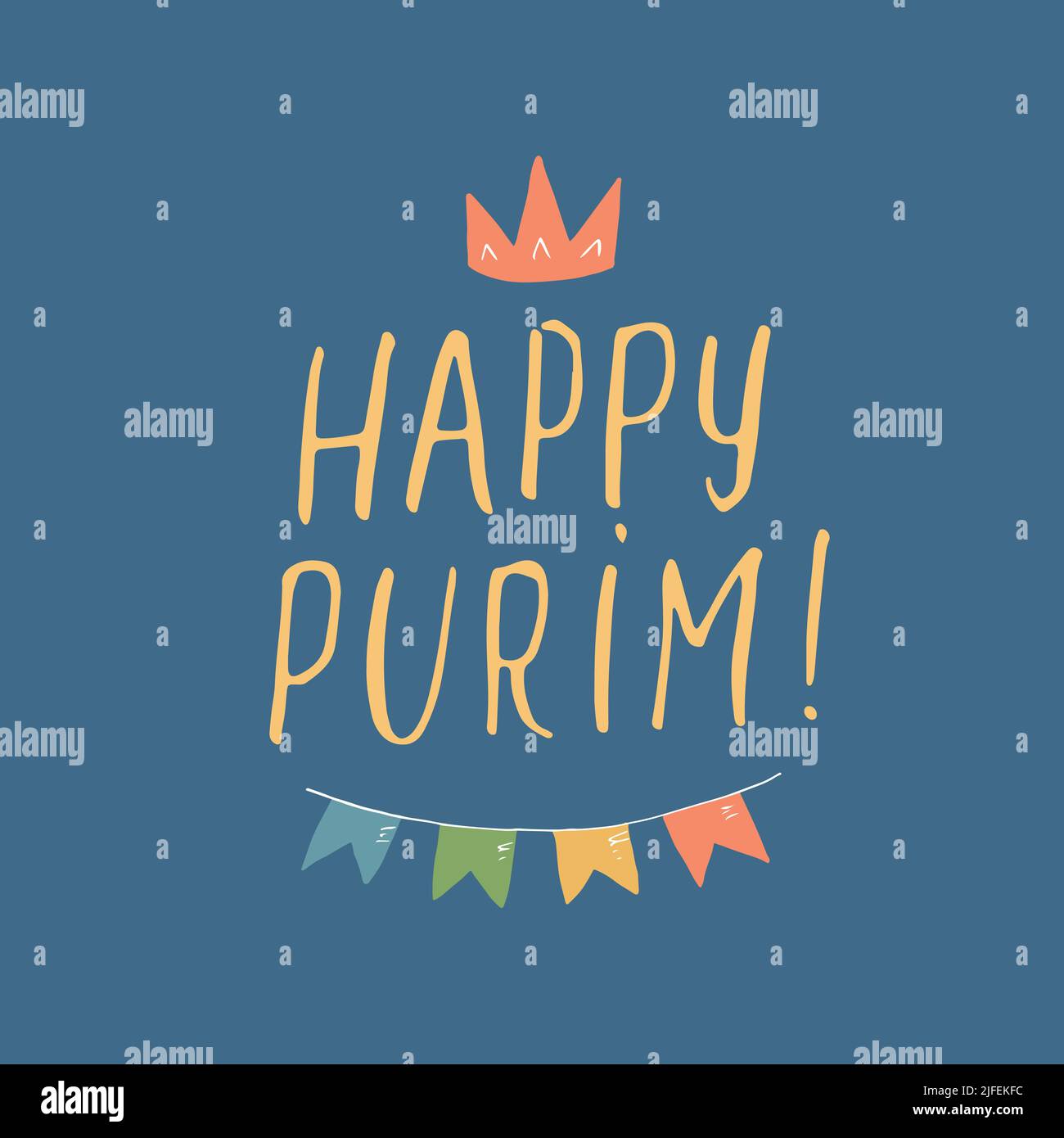 Happy Purim lettering, Jewish holiday and traditional elemets. vector ...