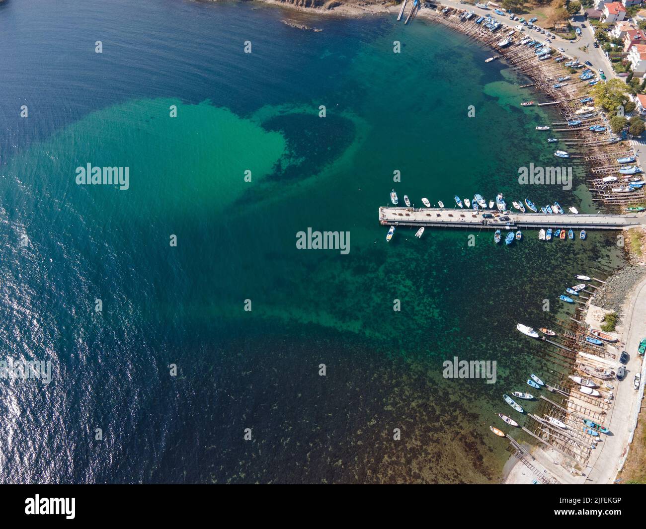 Amazing Aerial view of town of Ahtopol, Burgas Region, Bulgaria Stock ...