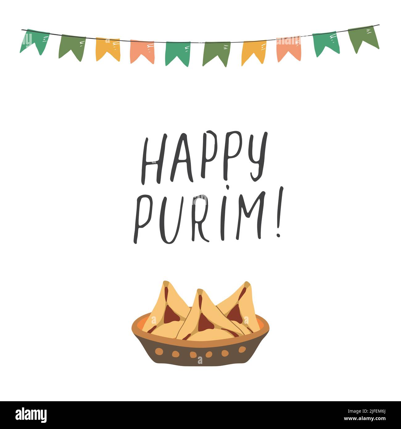 Happy Purim lettering, Jewish holiday and traditional elemets. vector ...