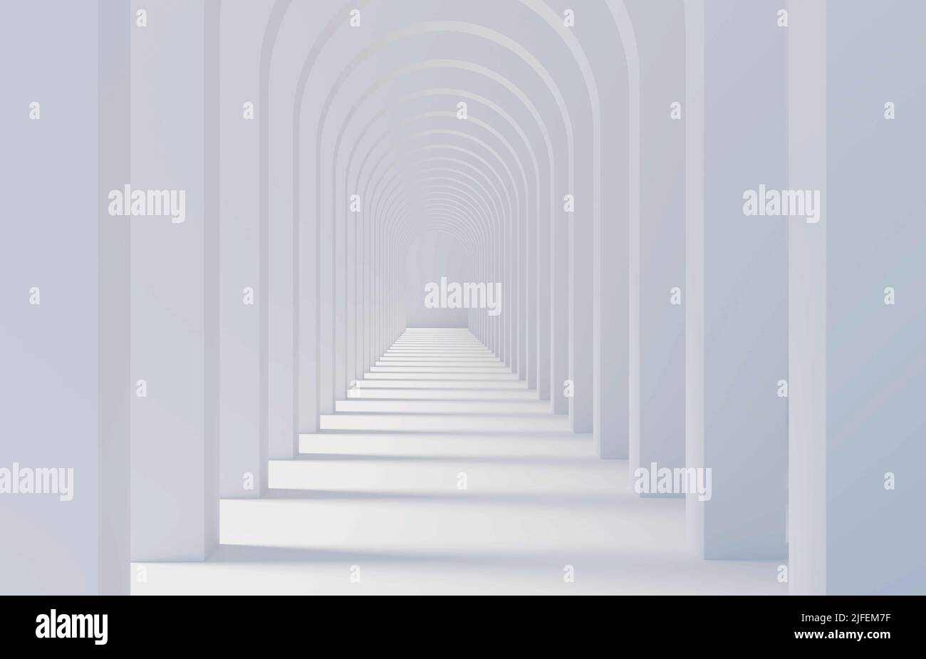 Abstract arched corridor extending into perspective.3d rendering Stock ...
