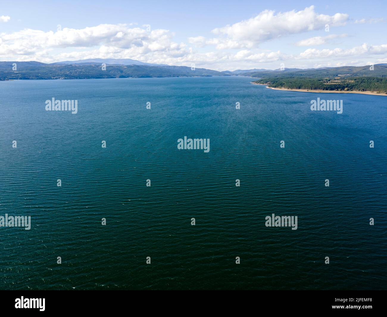 Aerial view of Iskar Reservoir near city of Sofia, Bulgaria Stock Photo ...