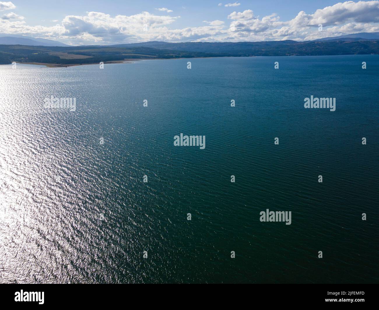 Aerial view of Iskar Reservoir near city of Sofia, Bulgaria Stock Photo ...