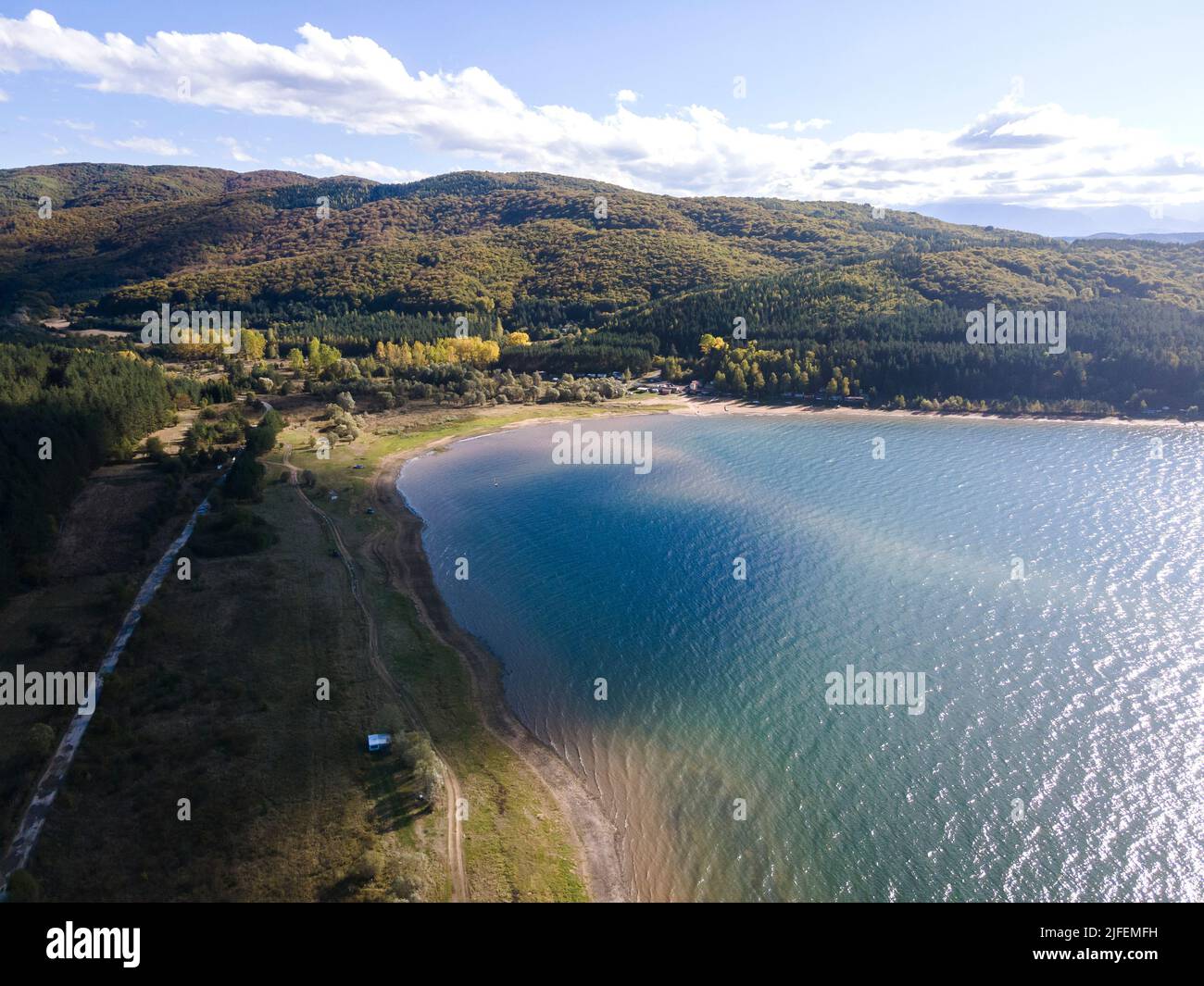 Aerial view of Iskar Reservoir near city of Sofia, Bulgaria Stock Photo ...