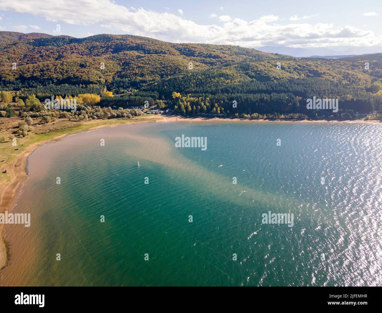 Aerial view of Iskar Reservoir near city of Sofia, Bulgaria Stock Photo ...