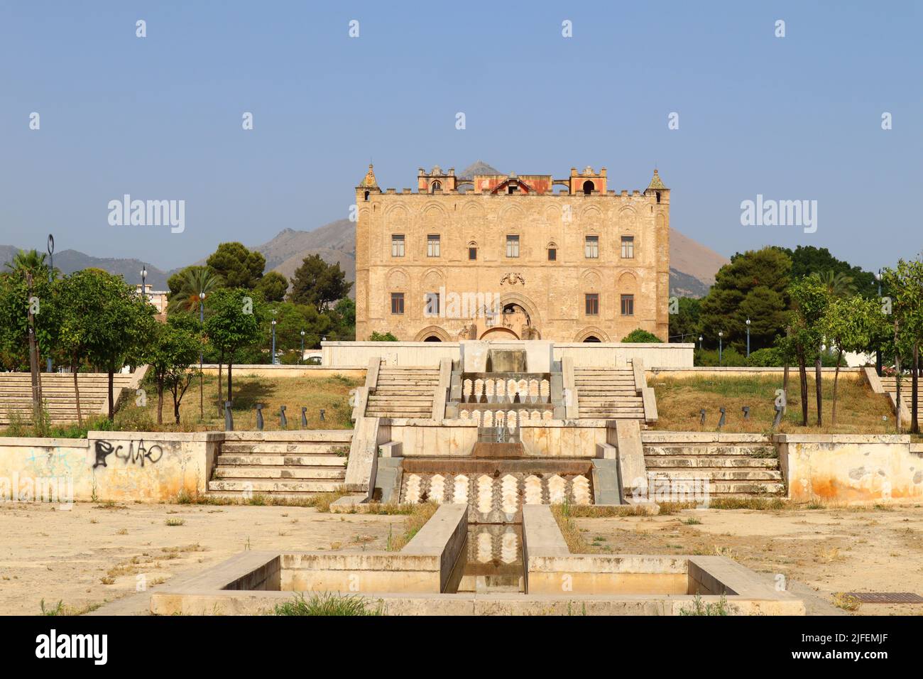 Palermo, Sicily (Italy): Palace of the Zisa, Arab-Norman Architecture Castle. UNESCO World ...
