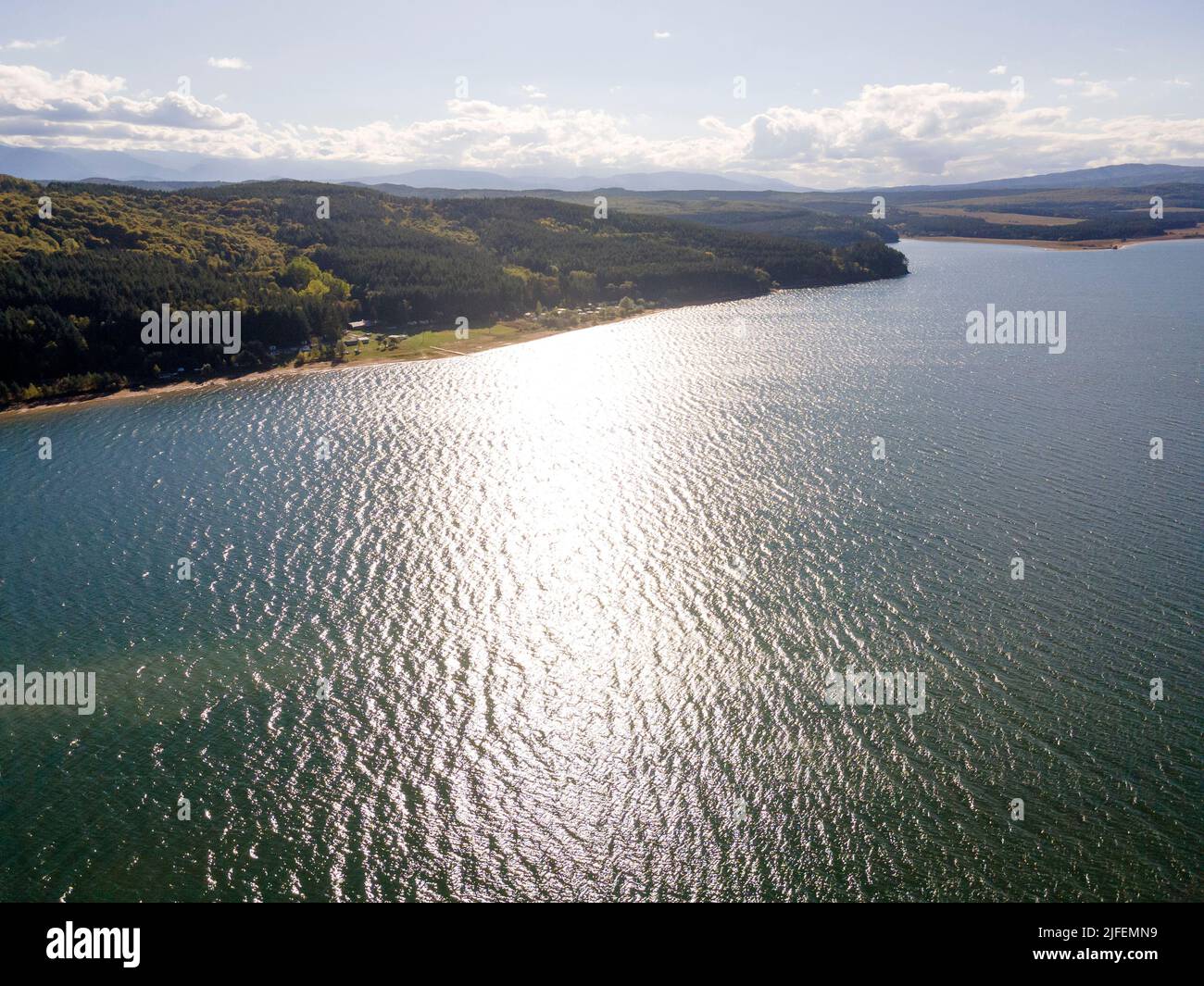 Aerial view of Iskar Reservoir near city of Sofia, Bulgaria Stock Photo ...