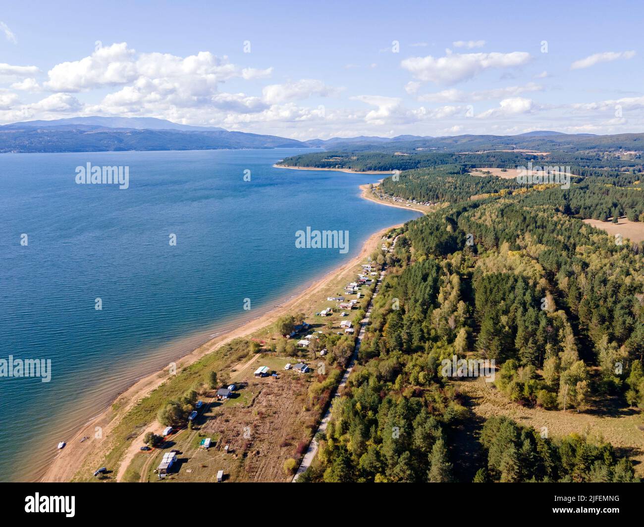 Aerial view of Iskar Reservoir near city of Sofia, Bulgaria Stock Photo ...