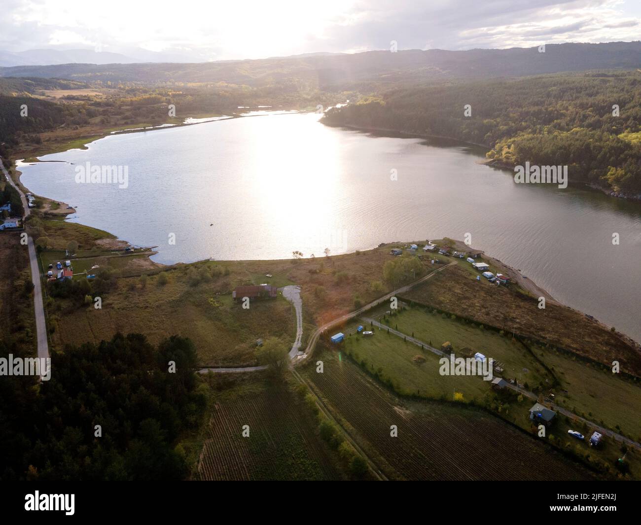 Aerial view of Iskar Reservoir near city of Sofia, Bulgaria Stock Photo ...