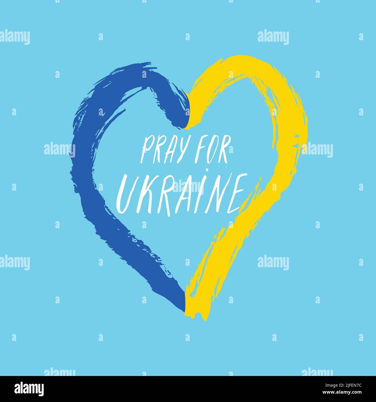 Pray for Ukraine. concept of praying for peace in Ukraine with blue and ...