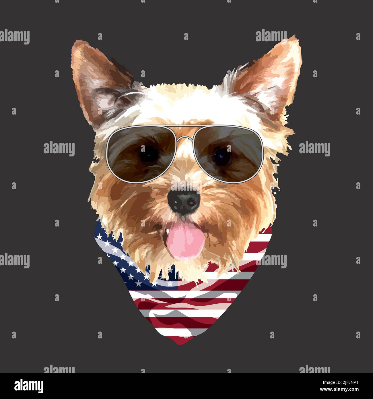 American bandana dog Stock Vector Images - Alamy