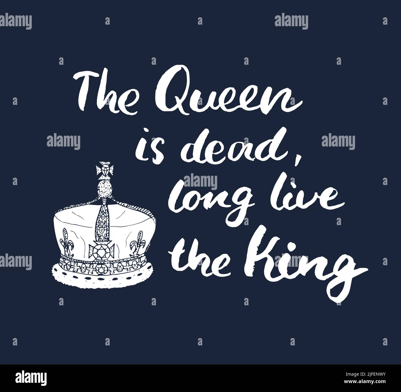 Queen lettering quote with Hand drawn crown, calligraphic sign. Vector ...