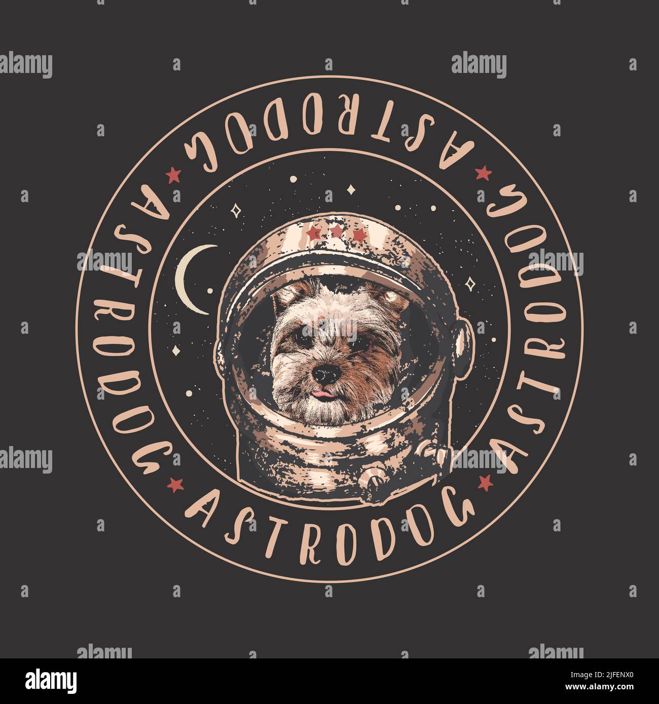 Yorkshire Terrier astrodog portrait. Cute space dog. Vector ...