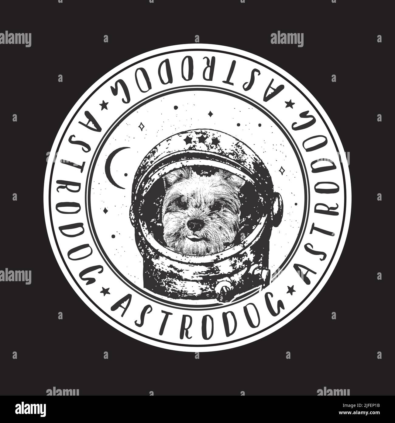 Yorkshire Terrier astrodog portrait. Cute space dog. Vector ...