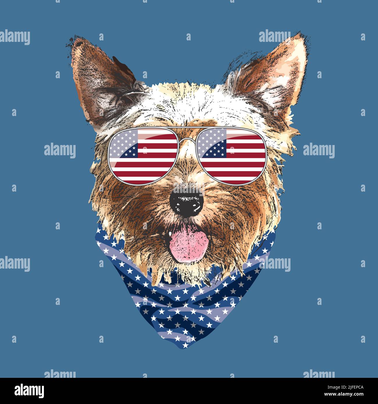 American bandana dog Stock Vector Images - Alamy