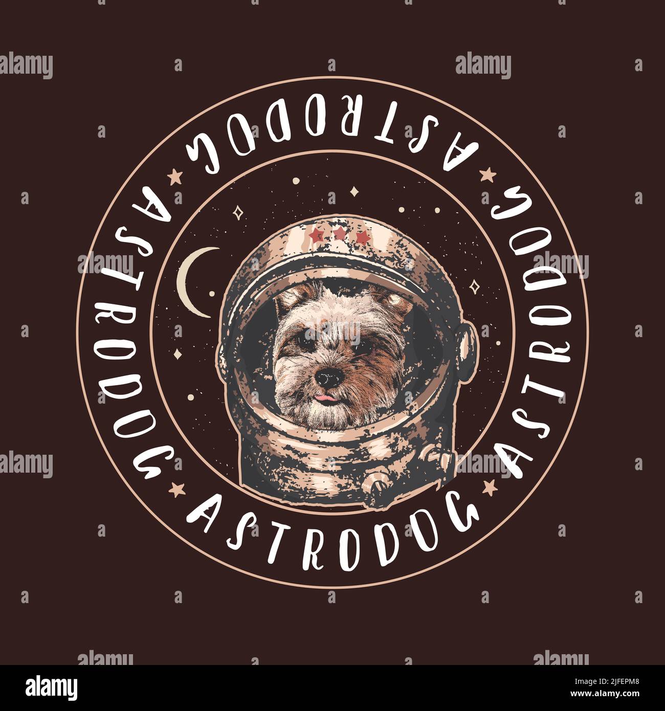 Yorkshire Terrier astrodog portrait. Cute space dog. Vector ...